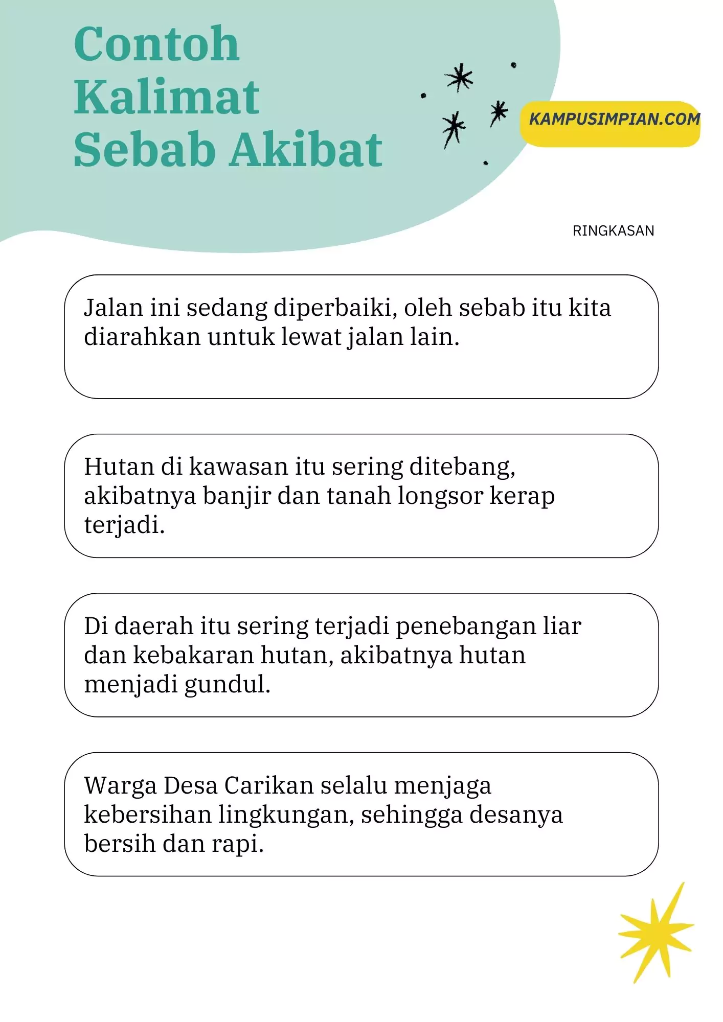 Rangkuman Materi Sebab Akibat UTBK-SNBT
